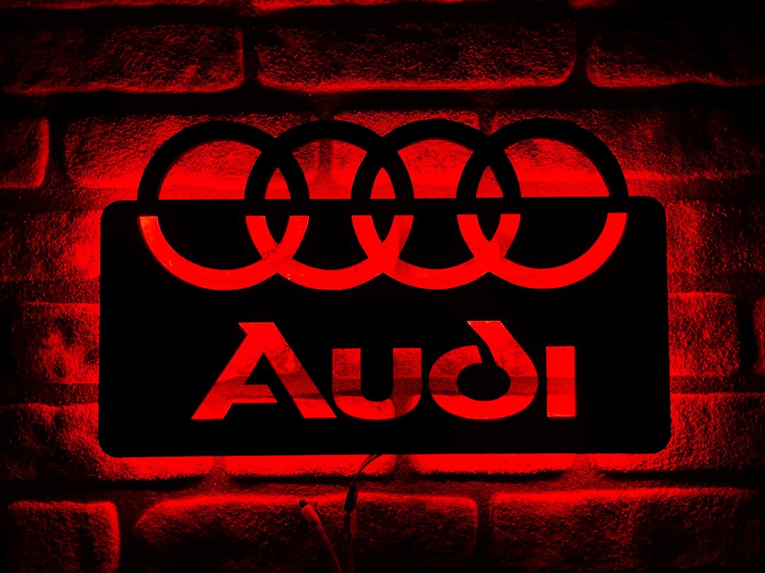 Audi Logo Led Sign, Audi Sign, Audi Rs Sign, Car Sign, Garage Decor ...