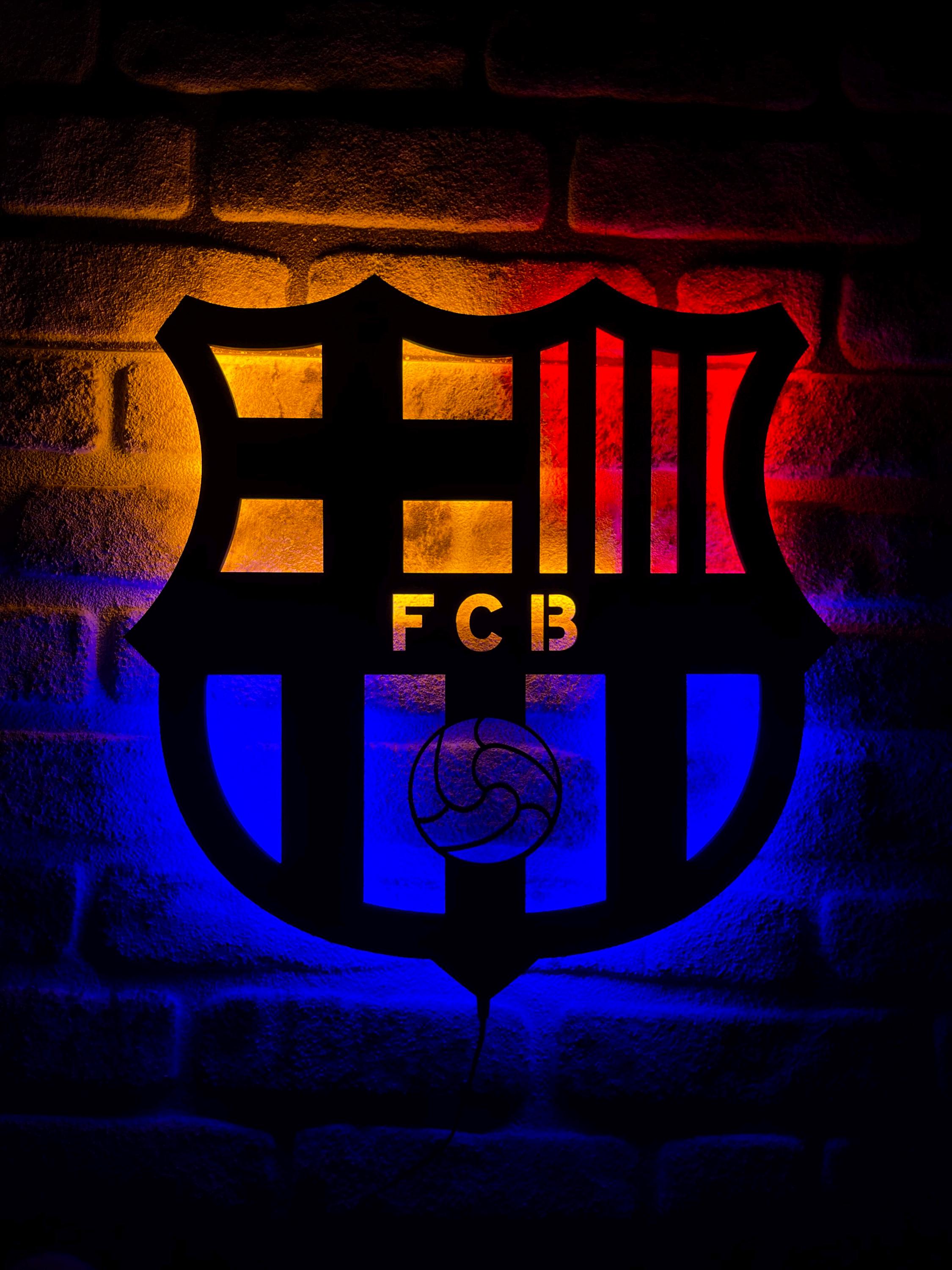 Barcelona Led Light Sign, Football Team, Neon Sign,wooden Wall Sign ...