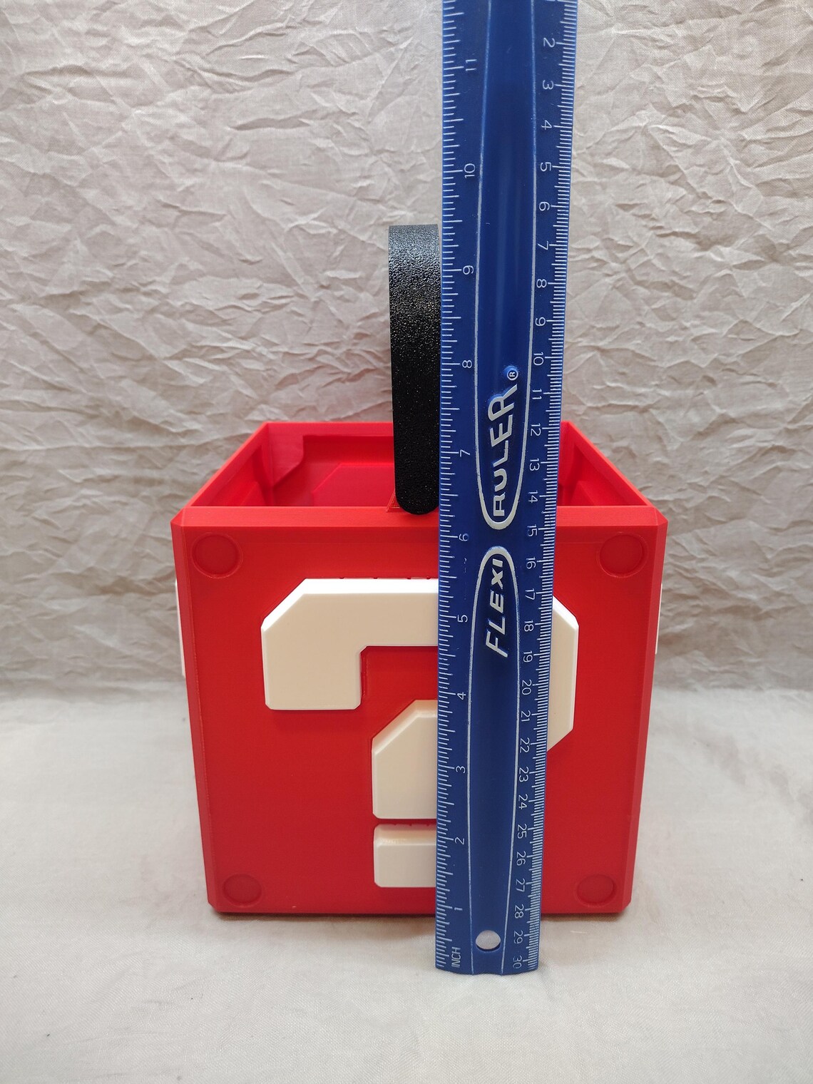 Red Mario Halloween Bucket 6" Pail Candy Trick Treat Question ? Block ...