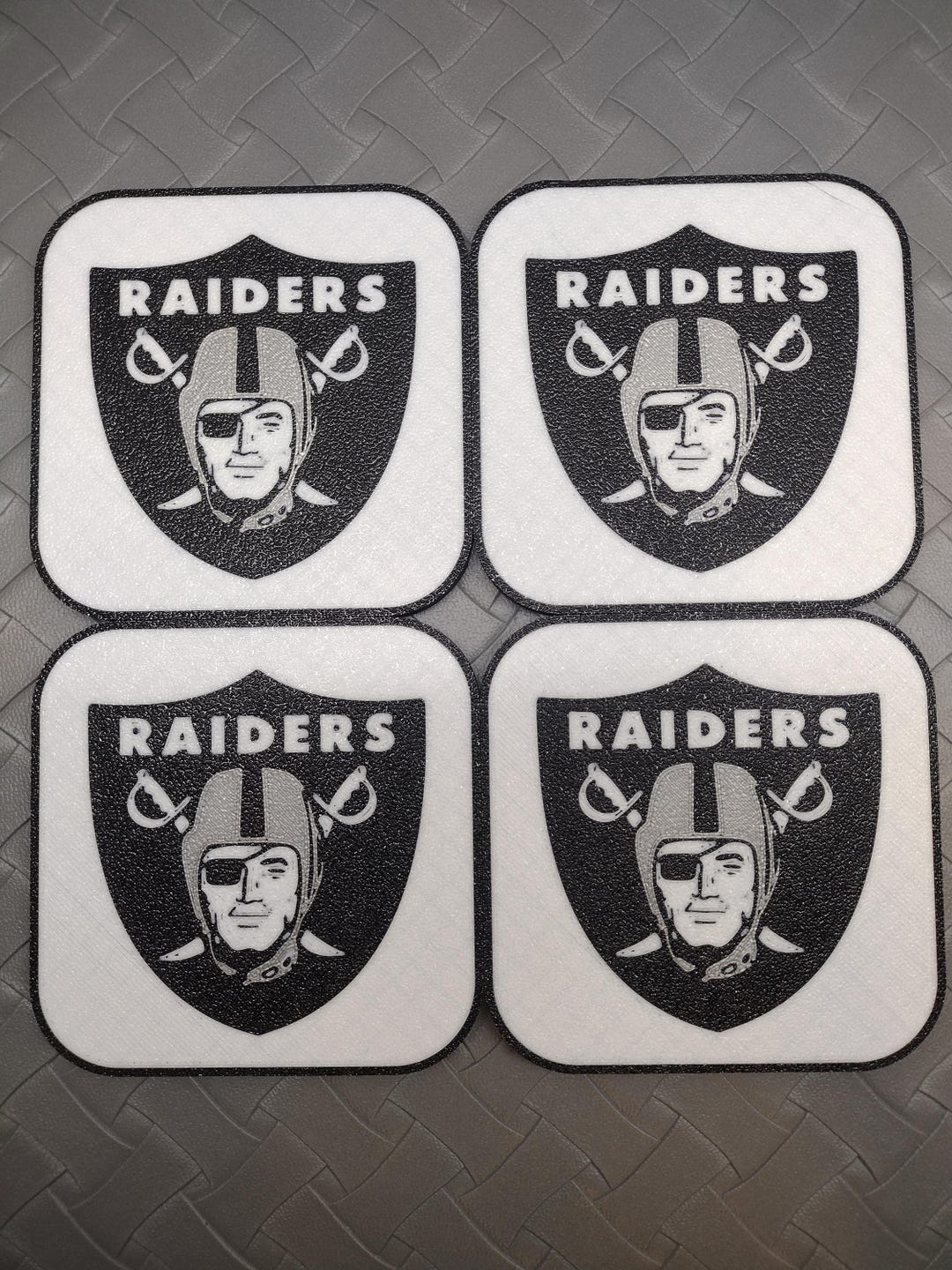 Las VEGAS RAIDERS NFL Drink Coasters Football 3.5" 0.2" Set of 4 Heat ...