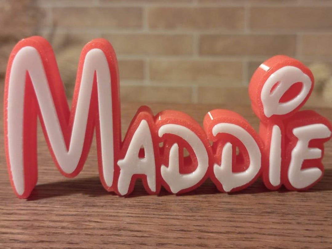 MADDIE Disney Personalized 3D Name Sign: Custom Kids Room Decor Plate ...