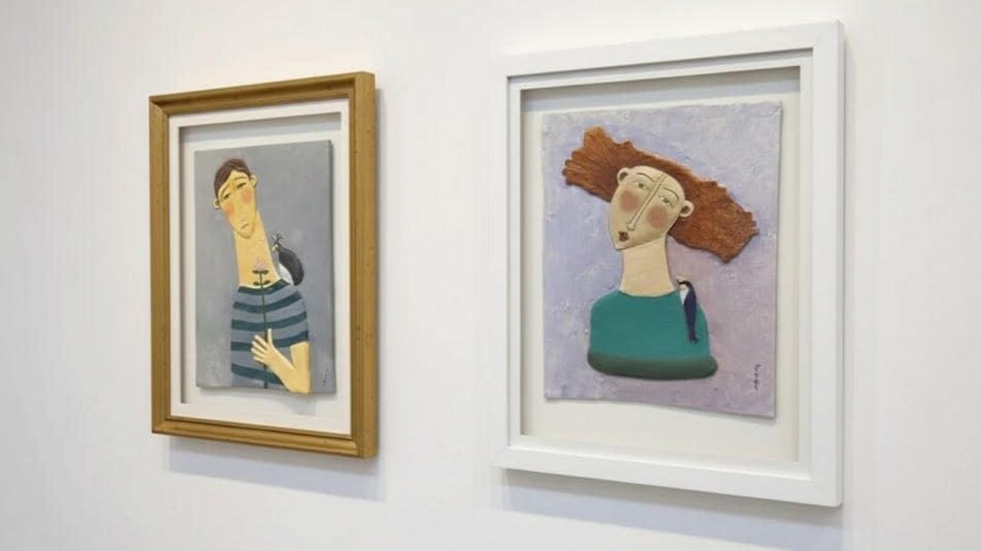 Set of 2 Paper Mache Relief Portraits - 3D Whimsical Man and Woman - Etsy