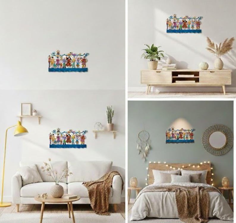 Zuki Art Metal Wall Sculpture – Colorful Pop Art, Modern Israeli Decor ...