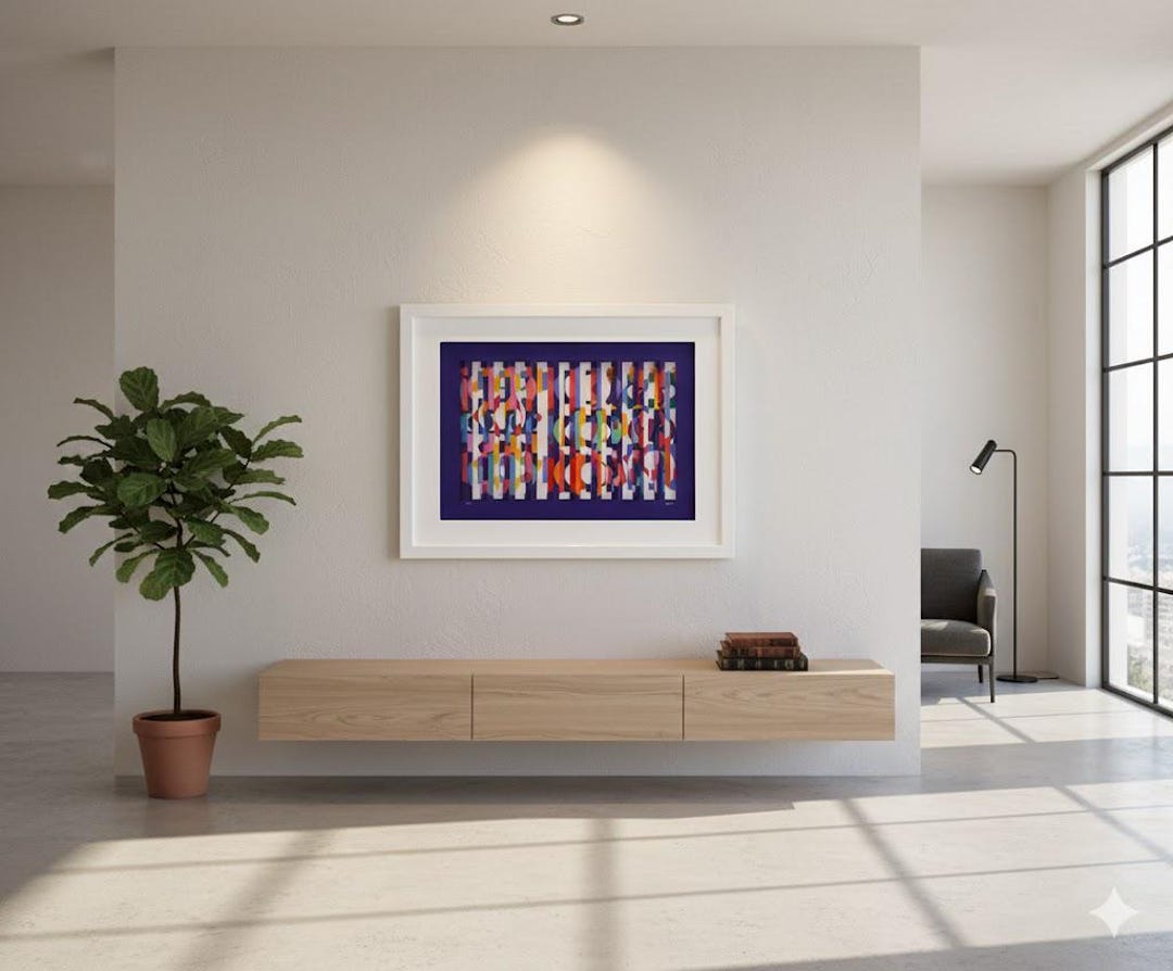 Yaacov Agam – Color púrpura excepcional – Decoración de pared ...