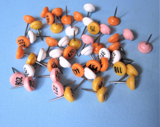 8 Vintage Tack Tacks Number Tacks Numbered Tacks DIY Jewelry Tacks ...