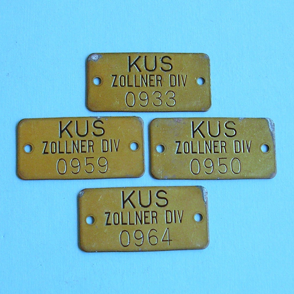 Vintage Antique Brass Numbered Tag Tags Brass Numbered Tag | Etsy