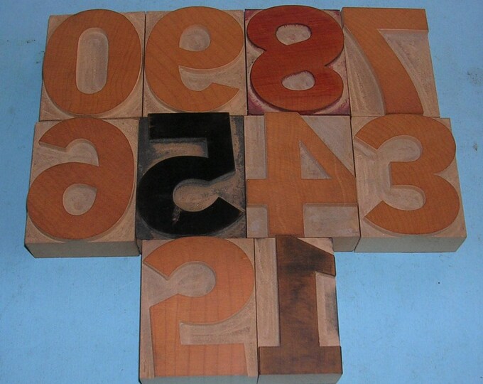 Pick Your Number Antique Vintage Letterpress Numbers Wood Numbers ...