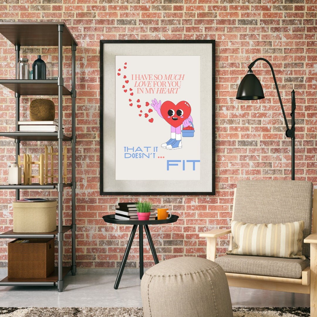 Love Poster, Wall Art Poster, Heart Art Poster, Aesthetic Wall Art ...
