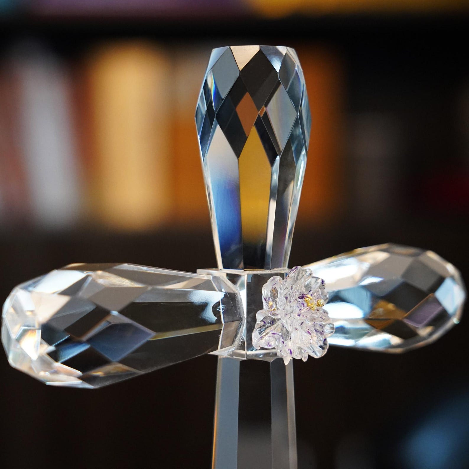 AKELA 7.7“ Handmade Crystal Glass Cross, Holy Cross Religious ...