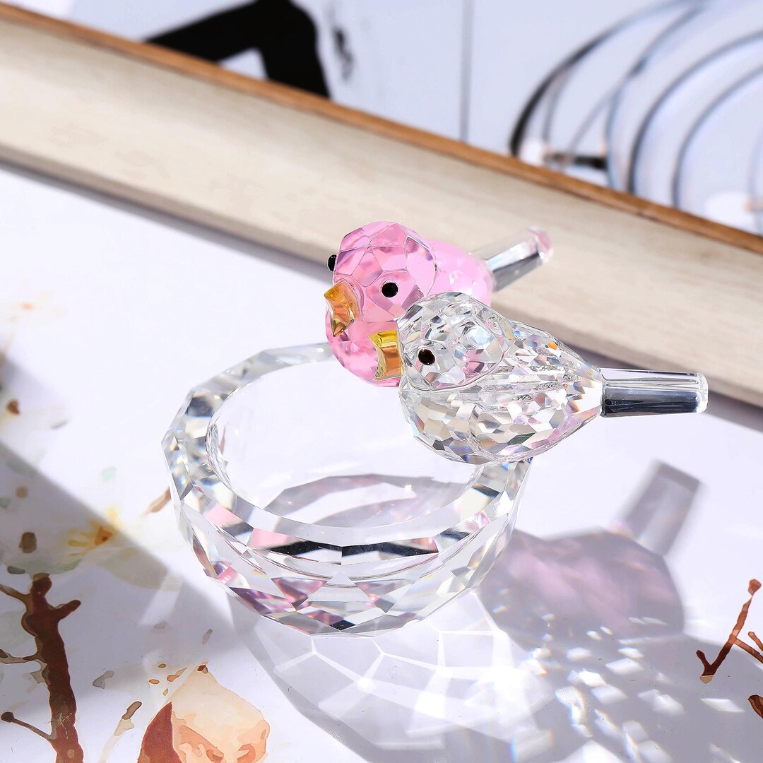 Crystal Birds Figurine, Glass Animal Art, Gifts for Women, Home Decor ...