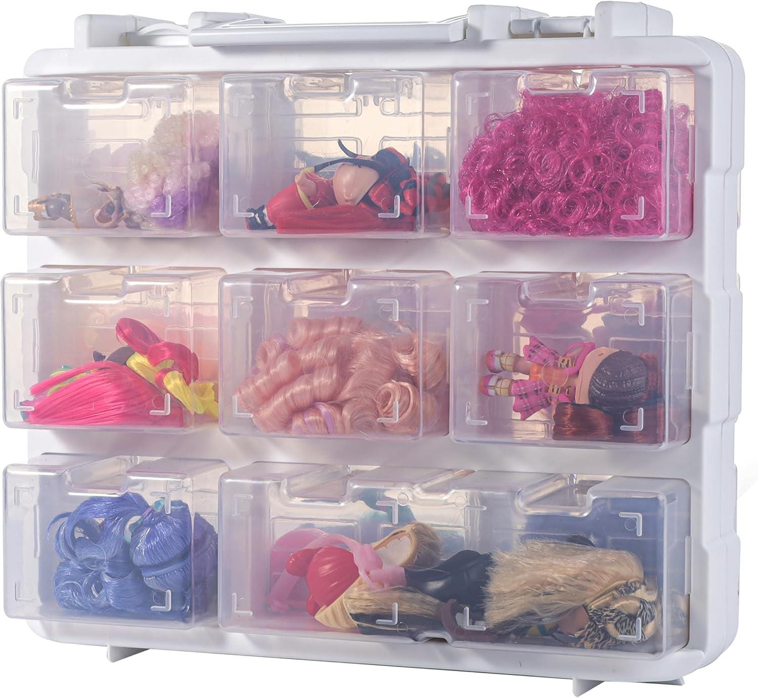 Clear Beads Organizer 16 Inner Boxes Portable Beads Box Plastic Beads ...