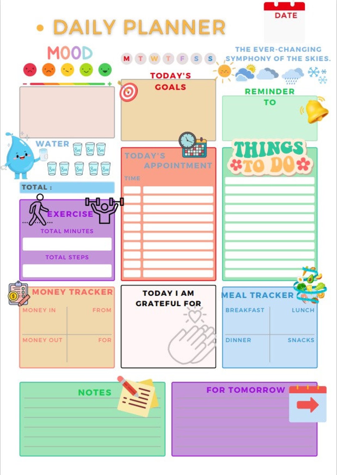 Daily Planner to Stay Organized and Plan Your Day - Etsy