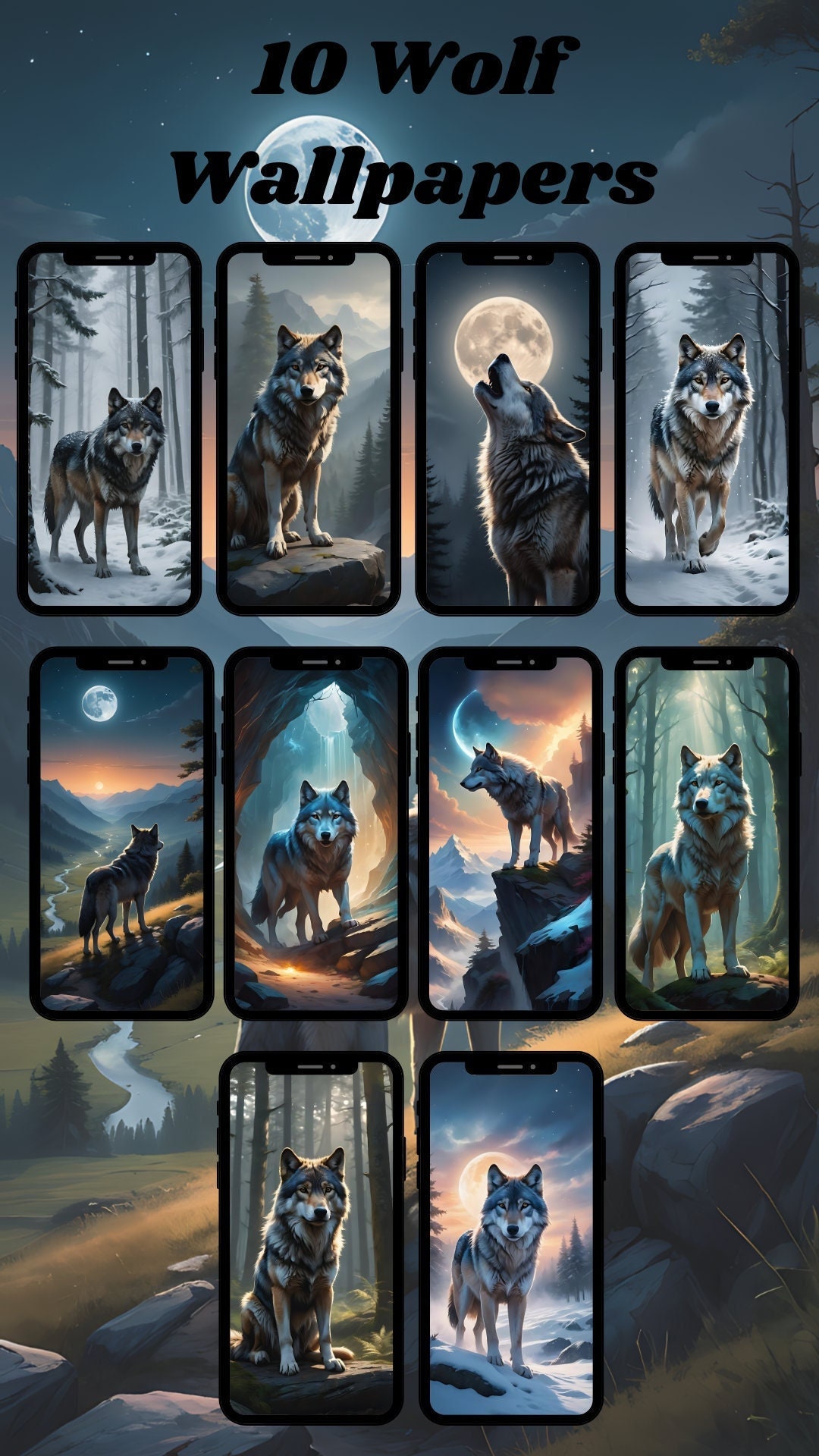 10 Wolf Smartphone Wallpapers (IOS/ANDROID) - Etsy