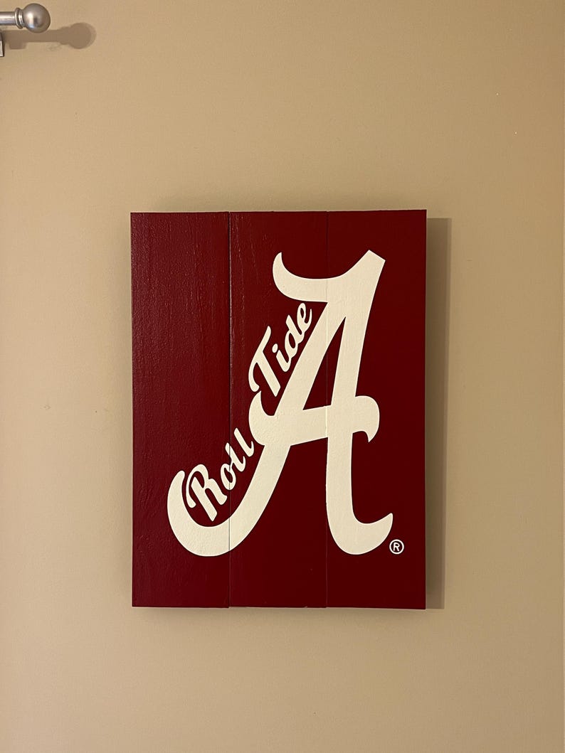 Official Alabama Crimson Tide Wood Sign | Reclaimed Wood Wall Art ...