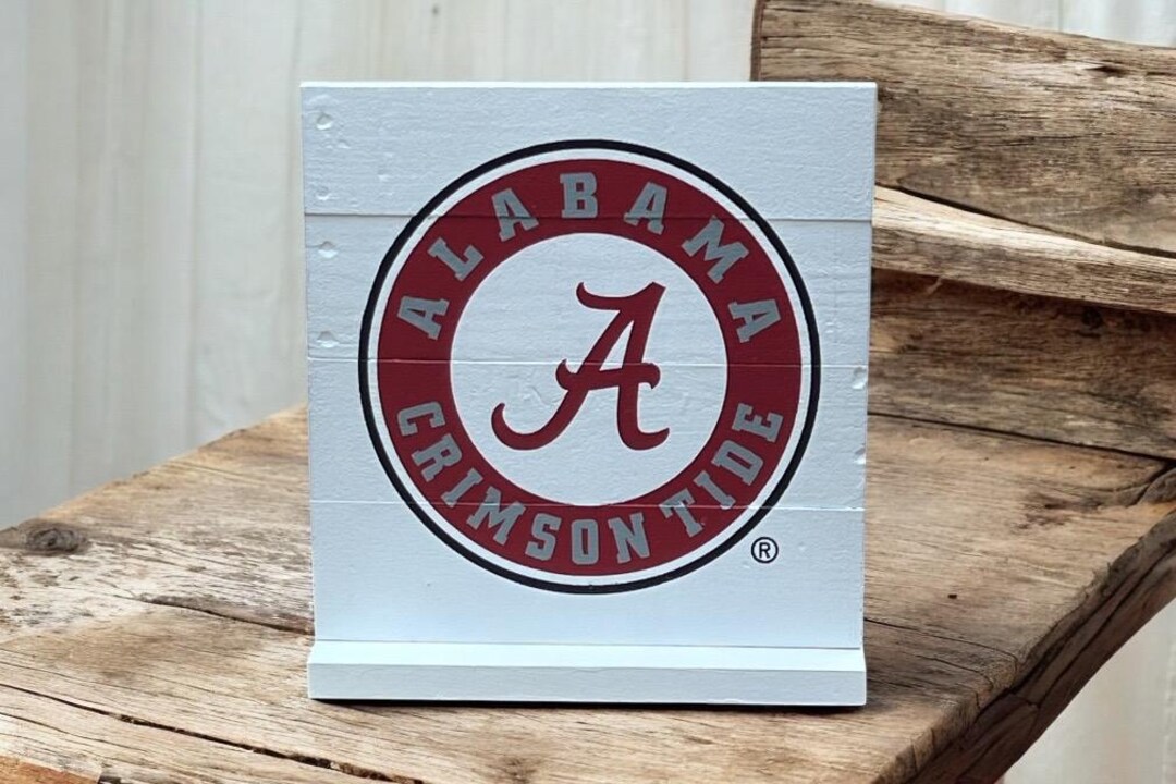 Alabama Crimson Tide Wood Desktop Sign | Handmade Bama Decor - Etsy