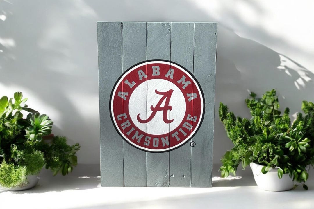 Alabama Crimson Tide Reclaimed Wood Sign | Hand-painted Bama Wall Decor ...