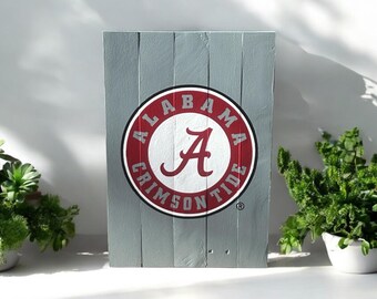Official Alabama Crimson Tide Wood Sign | Reclaimed Wood Wall Art ...
