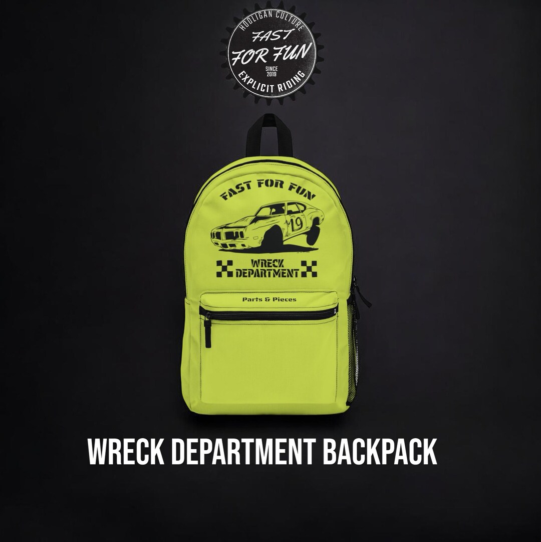 Wreck Department Racecar Backpack - Etsy