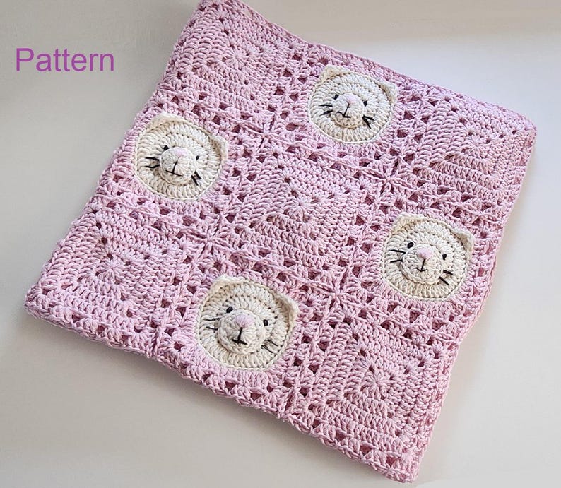 Crochet Blanket With Kittens (pattern) - Etsy