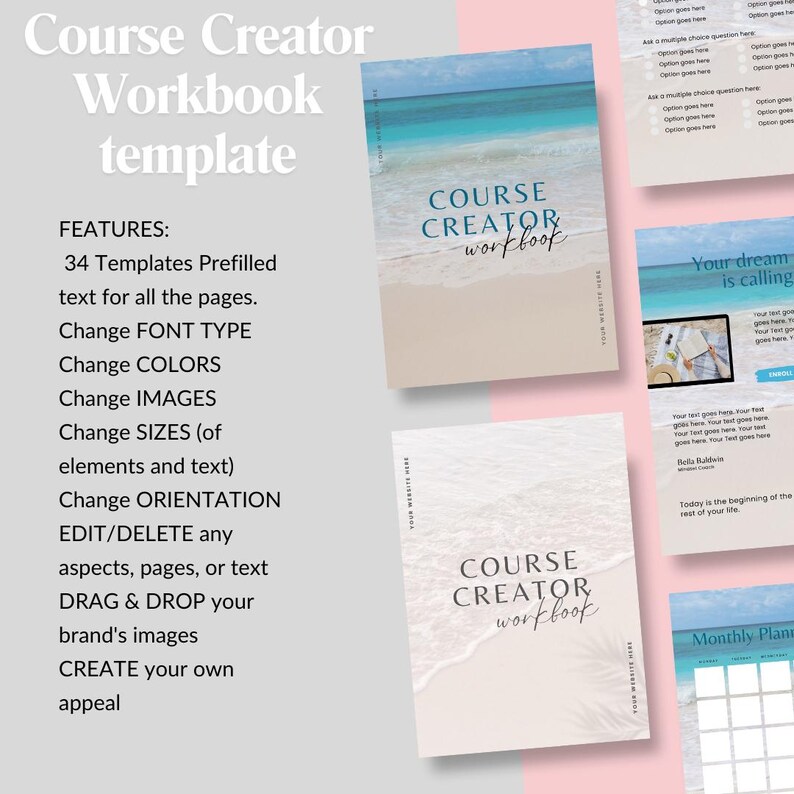 Two Online Course Creator Workbook Templates Editable in Canva - Etsy