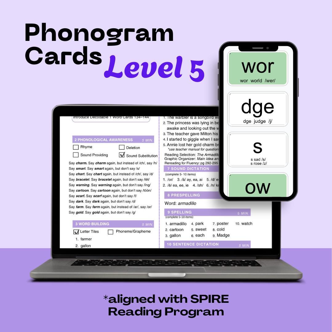 Level 5 Digital Phonogram Cards - Etsy