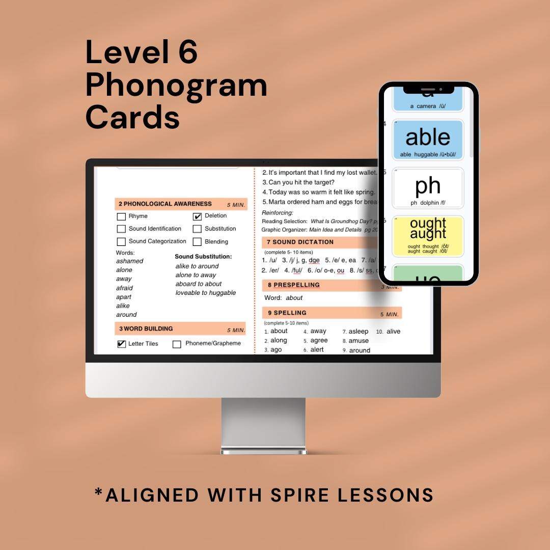 Level 6 Digital Phonogram Cards - Etsy