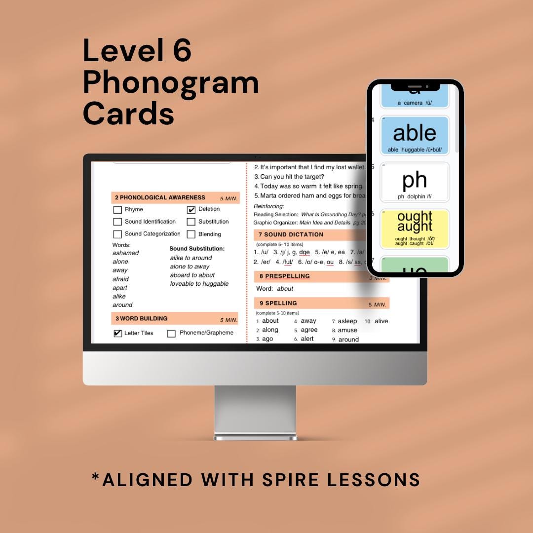 Level 6 Digital Phonogram Cards - Etsy