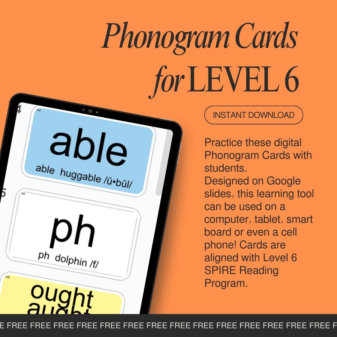 Level 6 Digital Phonogram Cards - Etsy