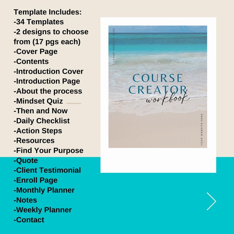 Two Online Course Creator Workbook Templates Editable in Canva - Etsy