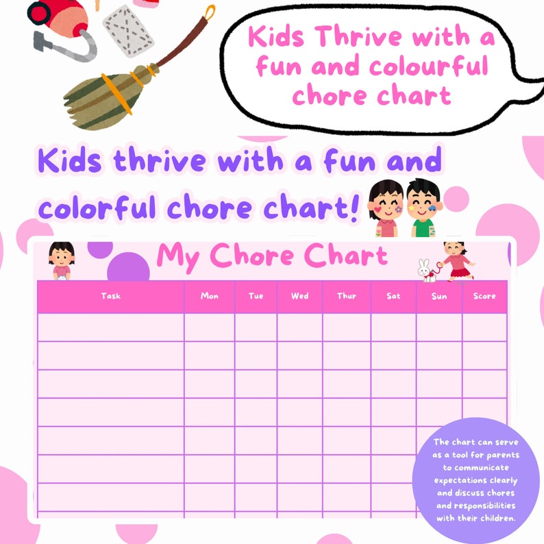 Printable Kids Responsibility Chart - Daily Checklist & Organization ...
