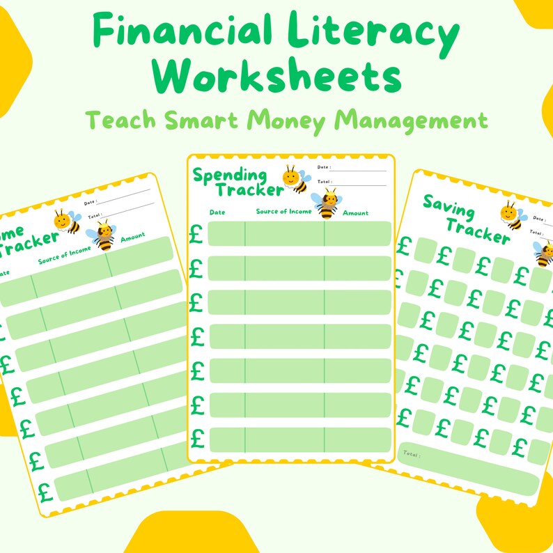 Fun Kids Financial Literacy Printables - Budget, Income, Spending, and ...