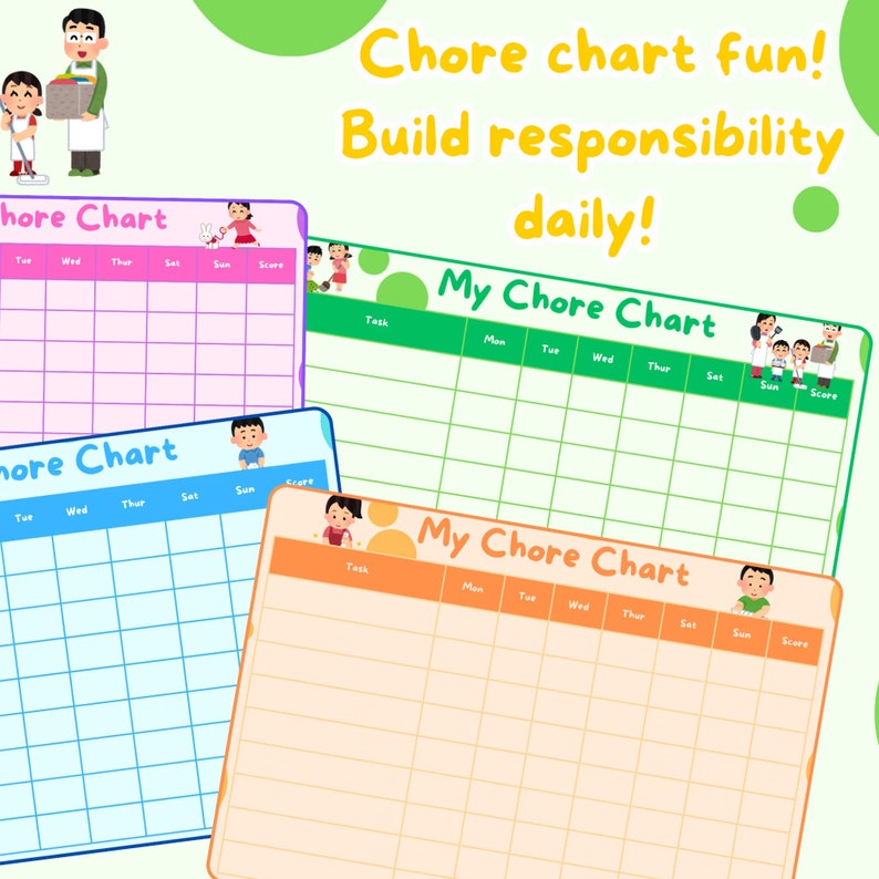Printable Kids Responsibility Chart - Daily Task Checklist ...