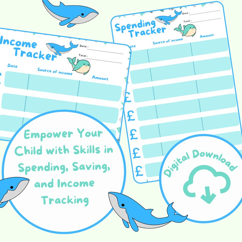 Fun Kids Financial Literacy Printables - Budget, Income, Spending, and ...