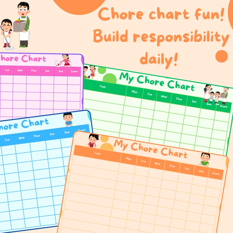 Printable Kids Responsibility Chart - Daily Checklist & Organization ...