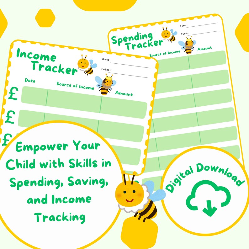 Fun Kids Financial Literacy Printables - Budget, Income, Spending, and ...