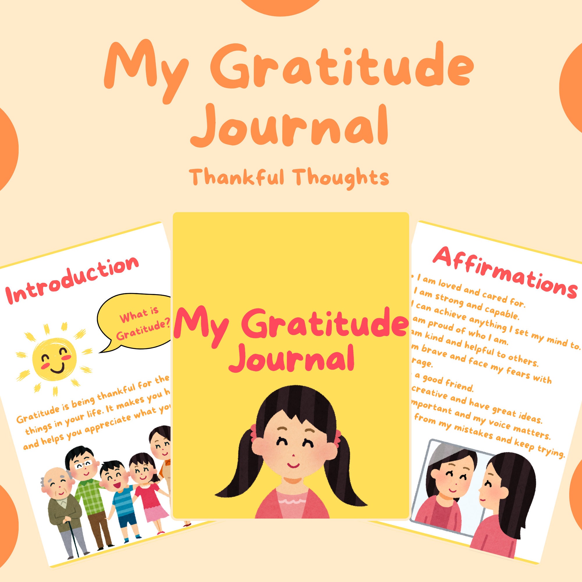 Printable Gratitude Journal for Kids - Diary for Children, Kids ...
