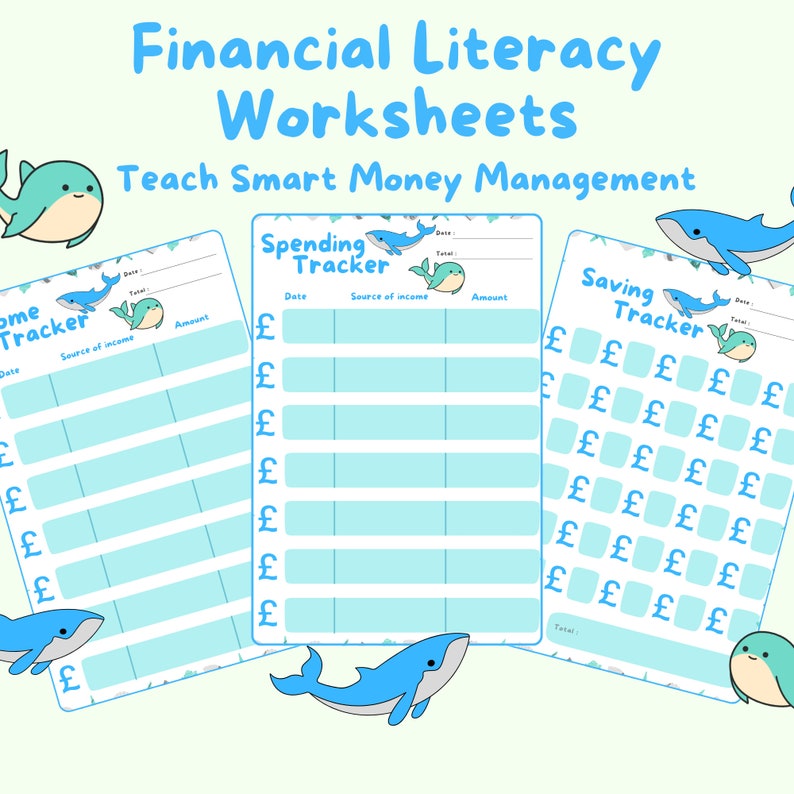 Fun Kids Financial Literacy Printables - Budget, Income, Spending, and ...