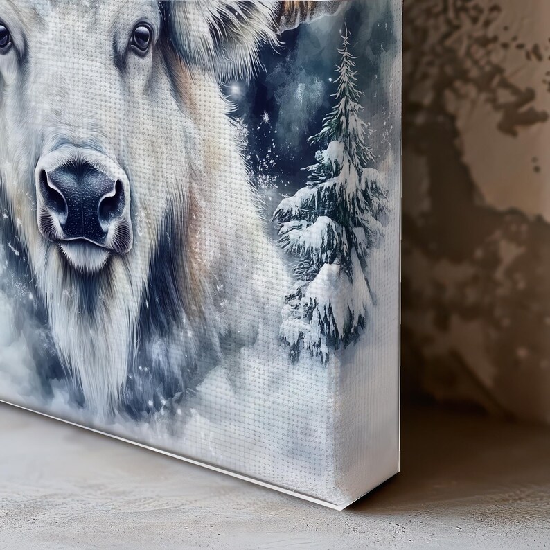 White Buffalo Art Print or Canvas, Rustic Wildlife Décor, Home and ...