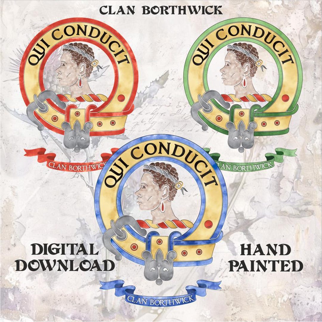 Borthwick Scottish Clan Badge Digital Download | Hand Painted ...