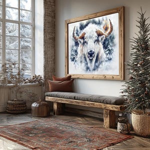 White Buffalo Art Print or Canvas, Rustic Wildlife Décor, Home and ...