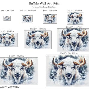 White Buffalo Art Print or Canvas, Rustic Wildlife Décor, Home and ...