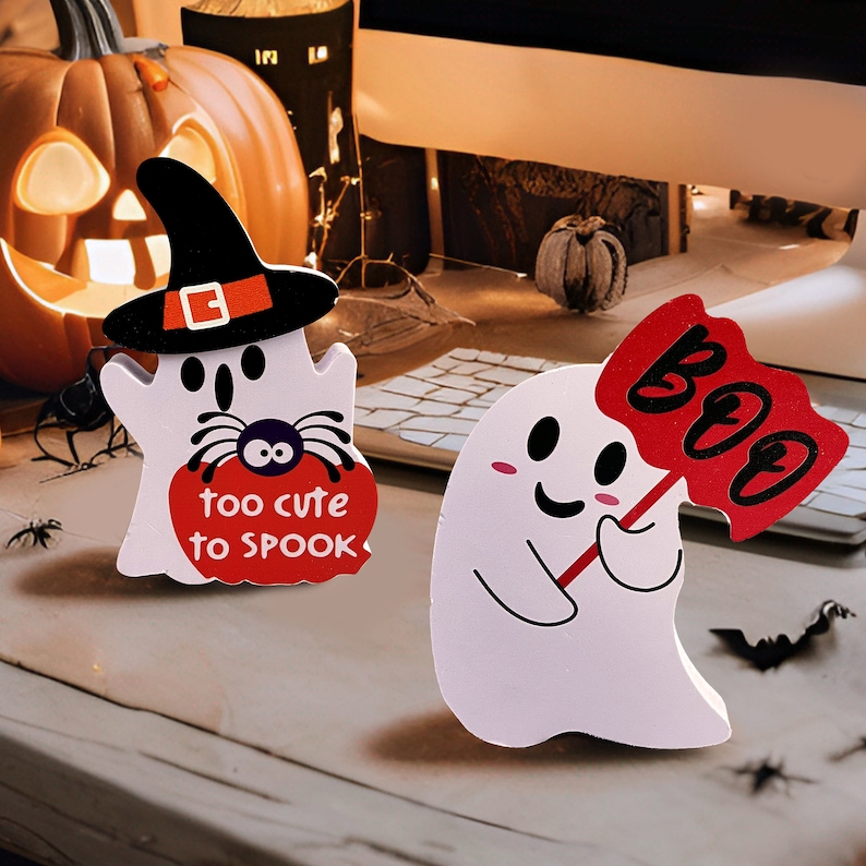 Cute Ghost Halloween Decorations,desktop Decor,pvc Material ...