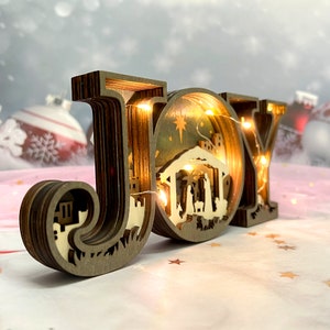 Wooden JOY With Warm Light,charming Joy Lamp,brighten up Your Space ...