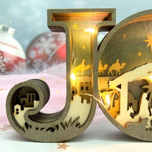 Wooden JOY With Warm Light,charming Joy Lamp,brighten up Your Space ...