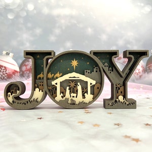 Wooden JOY With Warm Light,charming Joy Lamp,brighten up Your Space ...