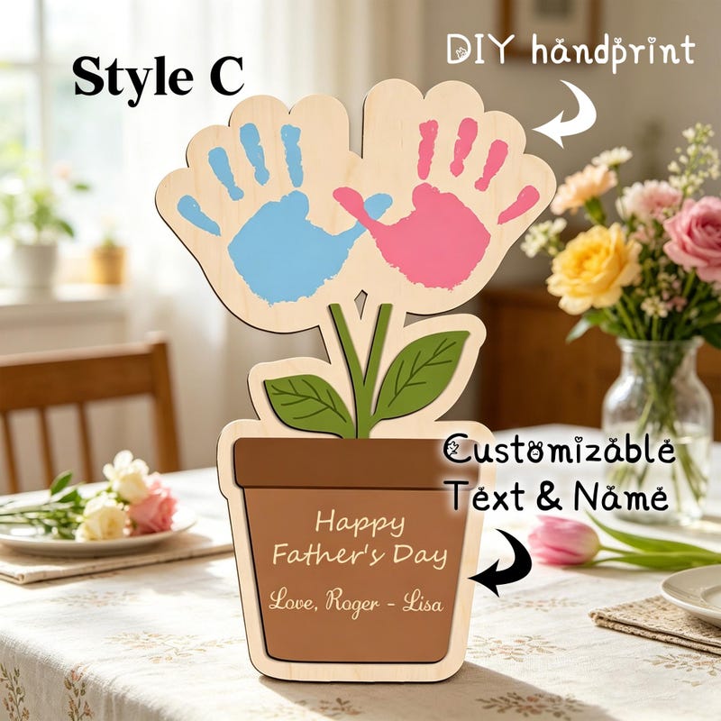 Handprint Wooden Flowers - Etsy