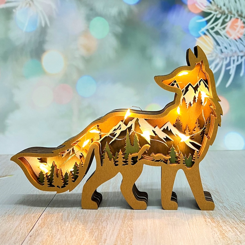Wooden Fox - Etsy