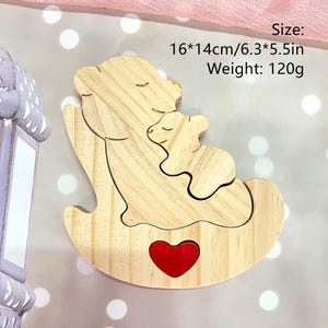 Personalized Wooden Shaking Bear Puzzle,cute Parent Child Bear,fun ...