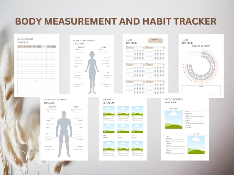 Printable Health and Fitness Planner Bundle, A4/A5/US Letter, Track ...