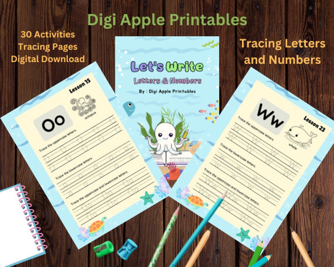 Let's Write Letters and Numbers Printable, Number Tracing, Letter ...